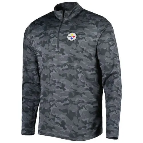 ANTIGUA Pittsburgh Steelers Brigade Quarter-zip Sweatshirt