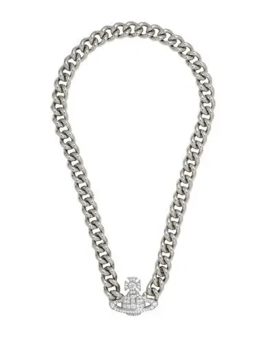 VIVIENNE WESTWOOD Brass Necklace With Cubic Zirconia - Silver