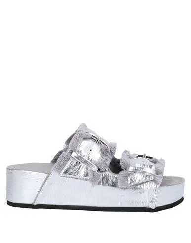 STRATEGIA Metallic Wedge Sandals - Silver