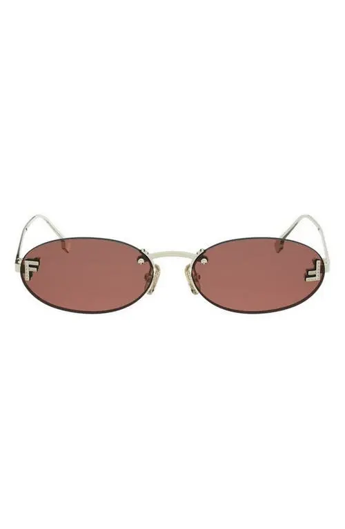 Fendi First 54mm Oval Sunglasses - Gold/bordeaux