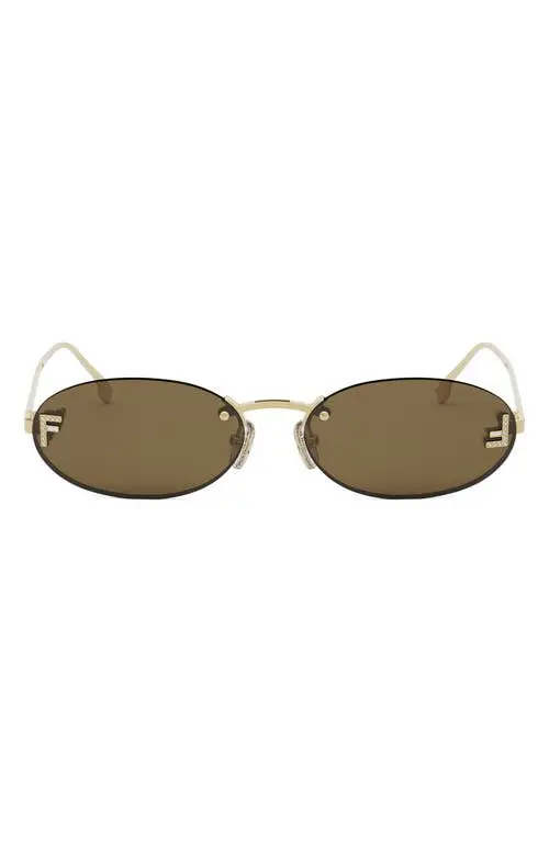 Fendi First 54mm Oval Sunglasses - Shiny Endura Gold