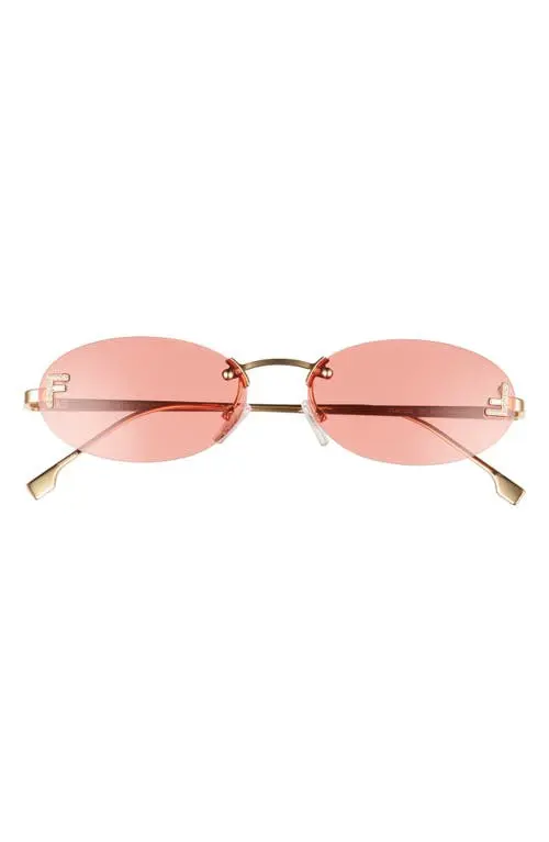 Fendi First 54mm Oval Sunglasses - Shiny Endura Gold/bordeaux