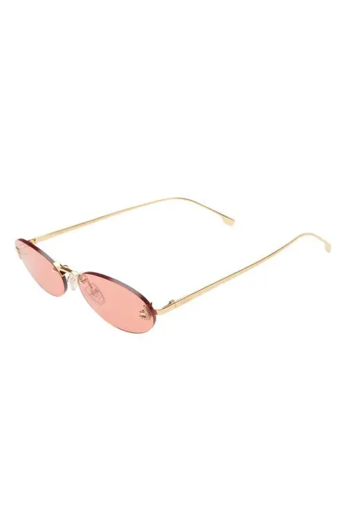Fendi First 54mm Oval Sunglasses - Shiny Endura Gold/bordeaux
