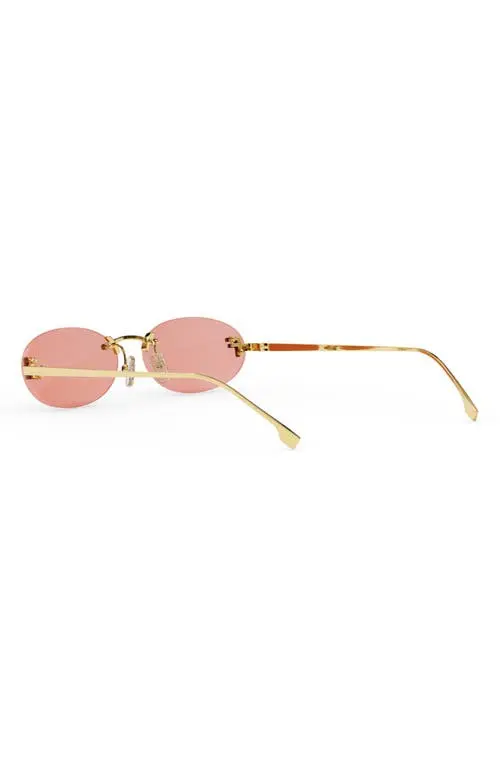 Fendi First 54mm Oval Sunglasses - Shiny Endura Gold/bordeaux