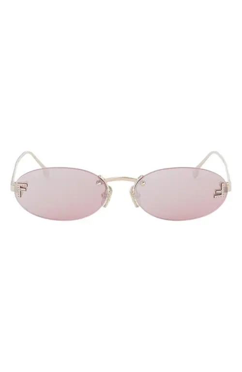 Fendi First 54mm Oval Sunglasses - Shiny Rose Gold / Gradient