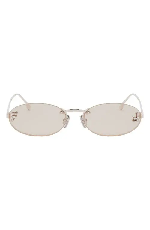 Fendi First 54mm Oval Sunglasses - Shiny Rose Gold / Violet