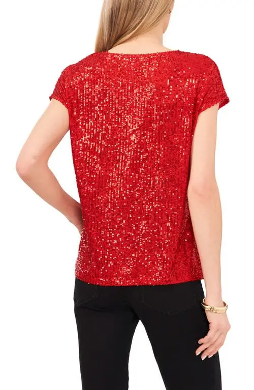 Vince Camuto Sequin Top - Ultra Red