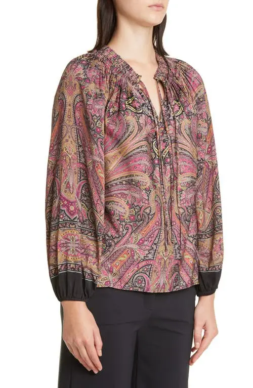 Kobi Halperin Jody Print Peasant Blouse