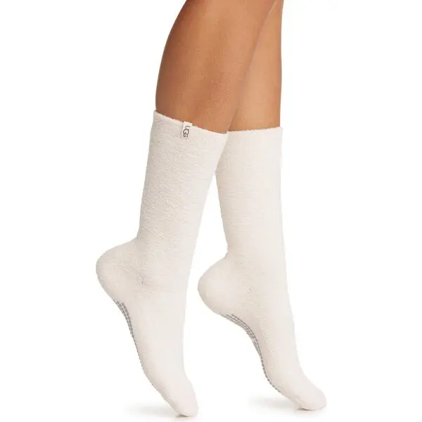 UGG Paityn Cozy Gripper Crew Socks - Cream