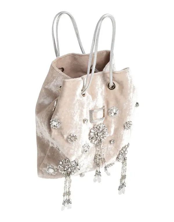 ROGER VIVIER Handbag In Soft Leather With Crystal Appliqués - White