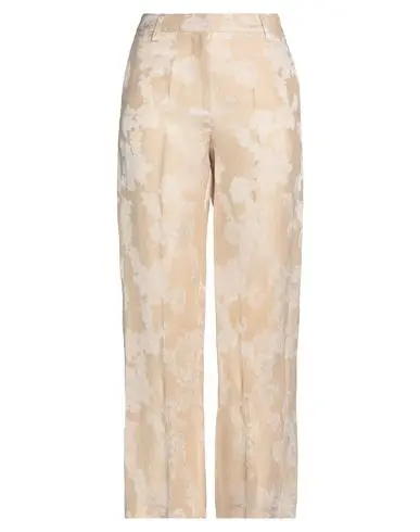 ALYSI Floral Design Straight Leg Pants - Beige
