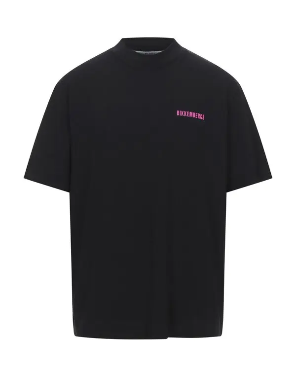 BIKKEMBERGS T-shirt Size Cotton, Elastane - Black