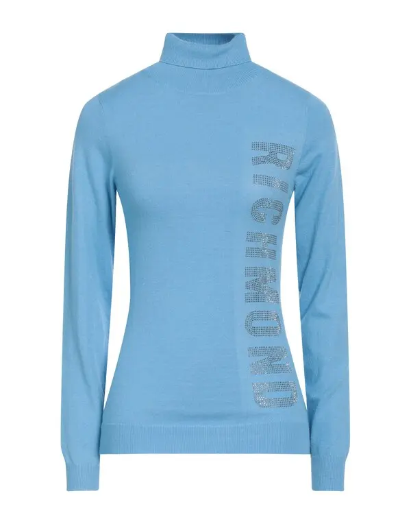 John Richmond Long Sleeve Turtleneck Knit Top - Blue