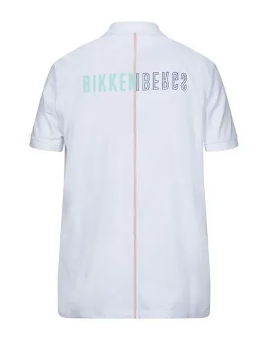 BIKKEMBERGS Polo Shirt Size Cotton, Elastane - White
