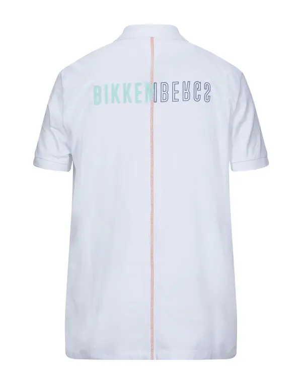 BIKKEMBERGS Polo Shirt Size Cotton, Elastane - White