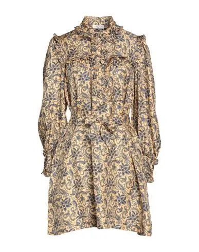 Sandro Silk Paisley-print Mini Shirt Dress - Sand