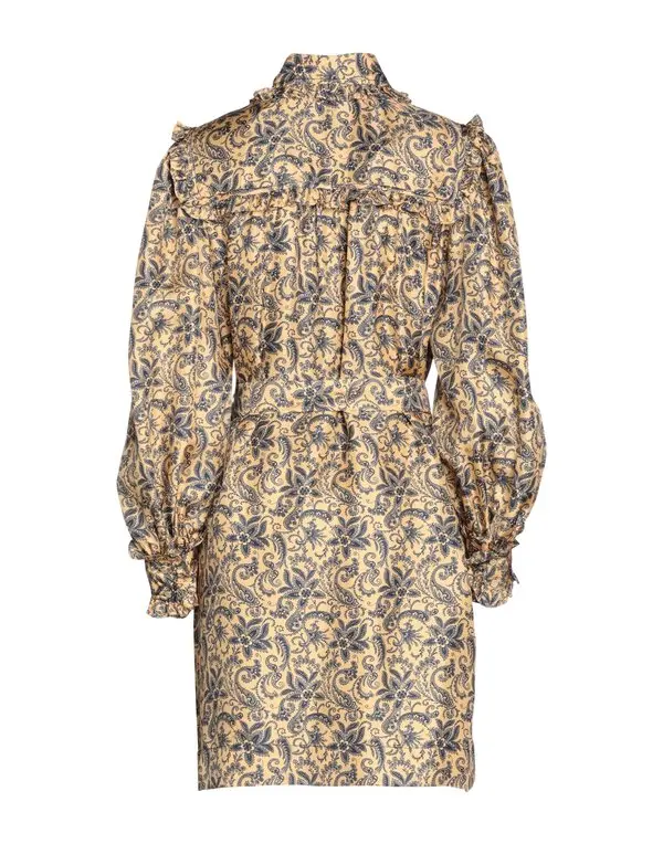 Sandro Paisley Print Silk Mini Shirt Dress