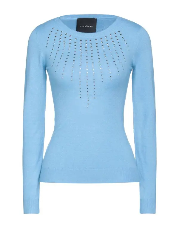 John Richmond Studded Knit Sweater - Sky Blue
