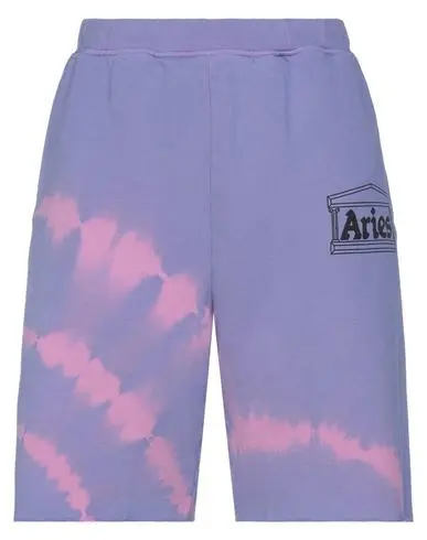 Aries Cotton Tie-dyed Fleece Athletic Shorts - Purple