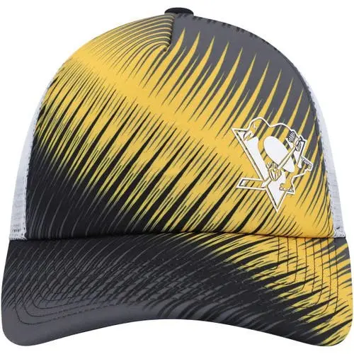Adidas White Pittsburgh Penguins Graphic Foam Trucker Snapback Hat