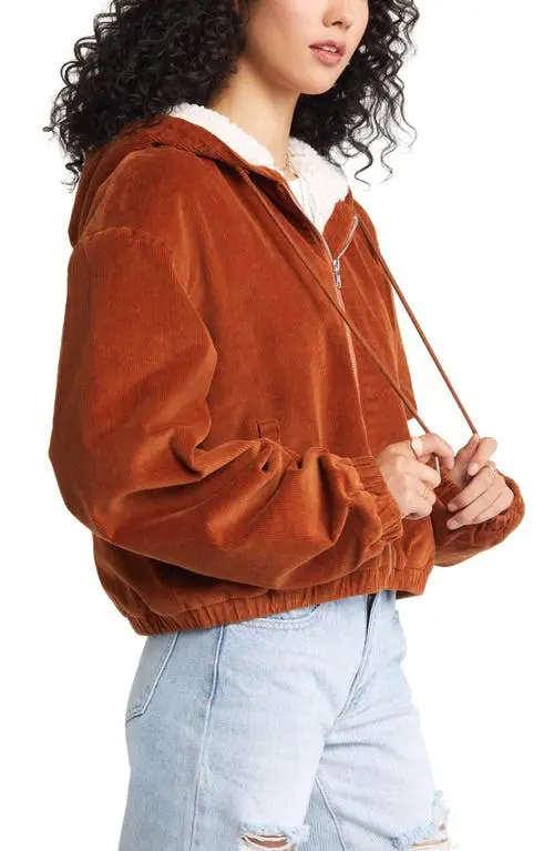 Bp. Hooded Corduroy & Faux Shearling Jacket