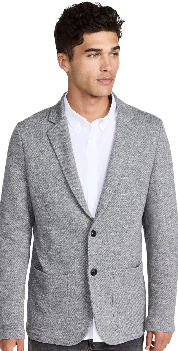 Faherty Brand Inlet Knit Blazer - Medium Grey Melange