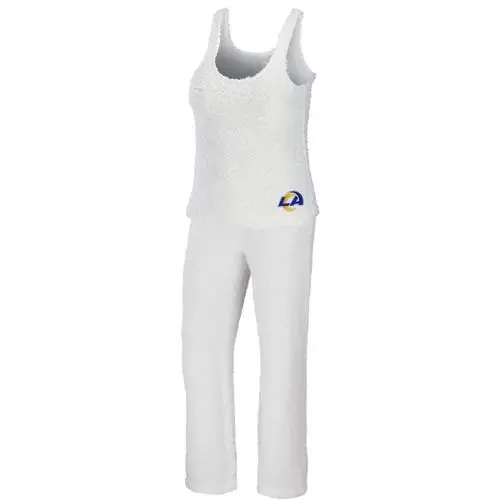 WEAR BY ERIN ANDREWS Los Angeles Rams Cozy Scoop Neck Tank Top & Pants Sleep Set - Cream
