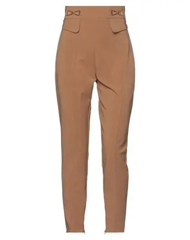 Elisabetta Franchi Tapered Pants With Appliqués - Camel