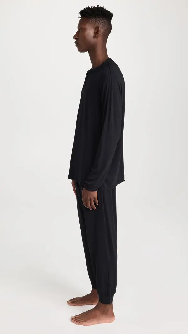 Eberjey Henry Modal Long Pj Set - Black