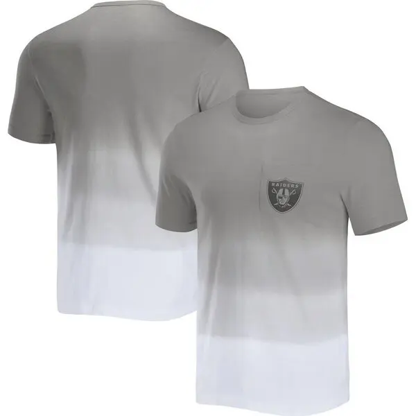 NFL X DARIUS RUCKER Collection Fanatics /white Las Vegas Raiders Dip Dye Pocket T-shirt - Silver