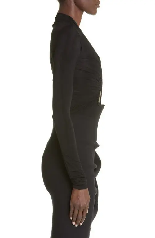 Rick Owens Gathered Asymmetric Maxi Skirt