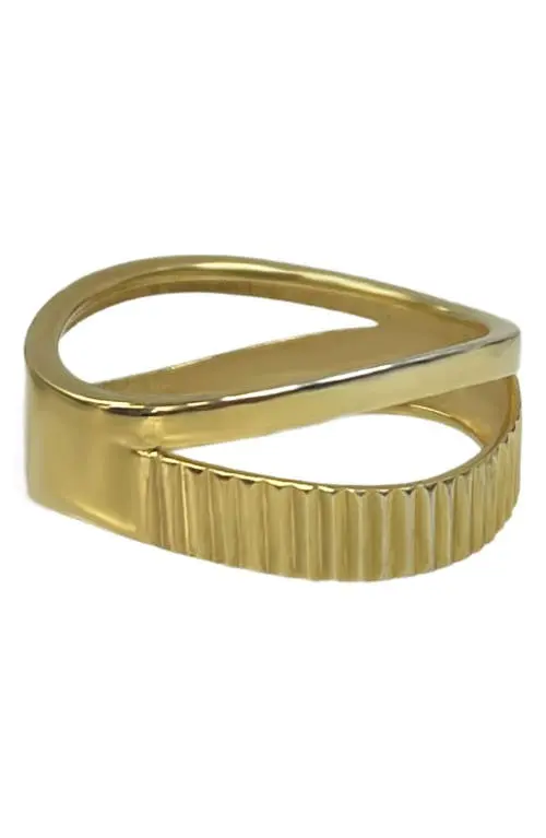 Argento Vivo Diamond Cut Stack Ring - Gold