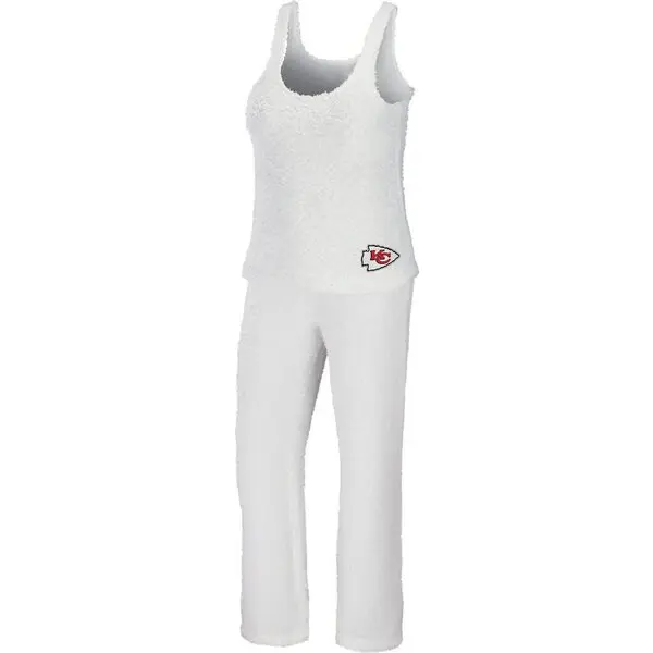 WEAR BY ERIN ANDREWS Kansas City Chiefs Cozy Scoop Neck Tank Top & Pants Sleep Set - Cream