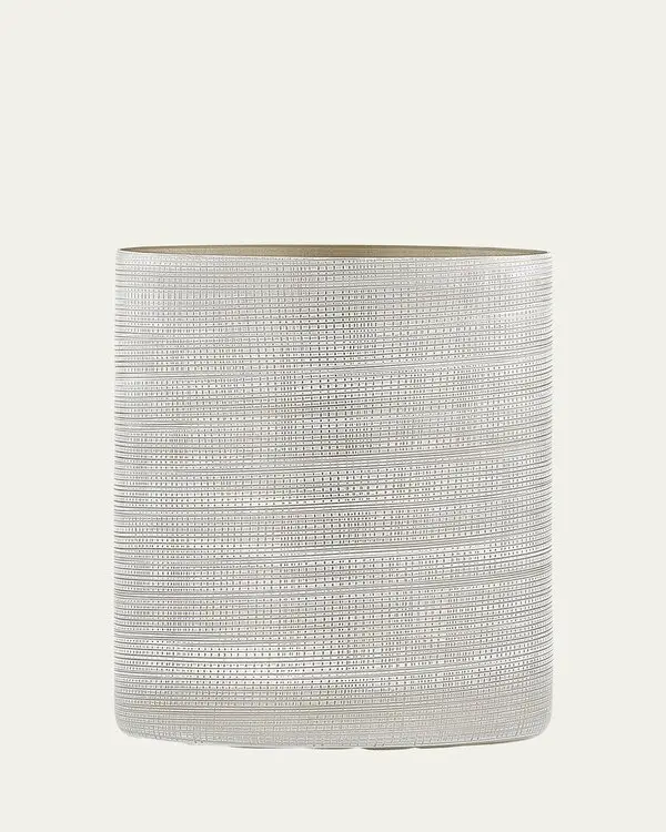 LABRAZEL Woven Wastebasket - Silver/white