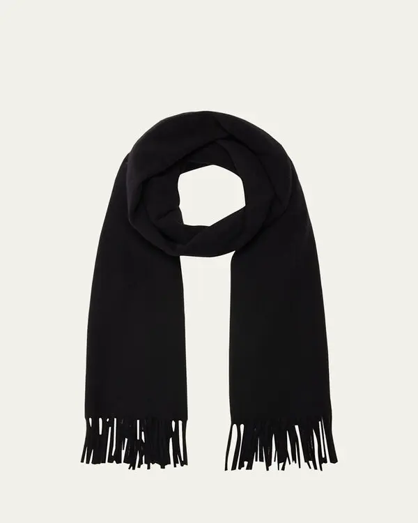 TOTEME Classic Wool Fringe Scarf - Black