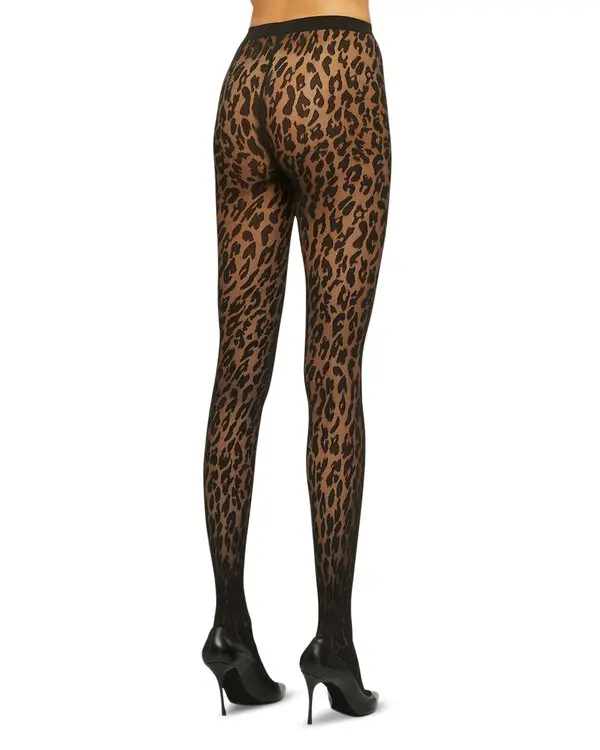 Wolford Leopard Print Tights - Black Leopard