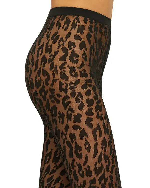 Wolford Leopard Print Tights - Black Leopard