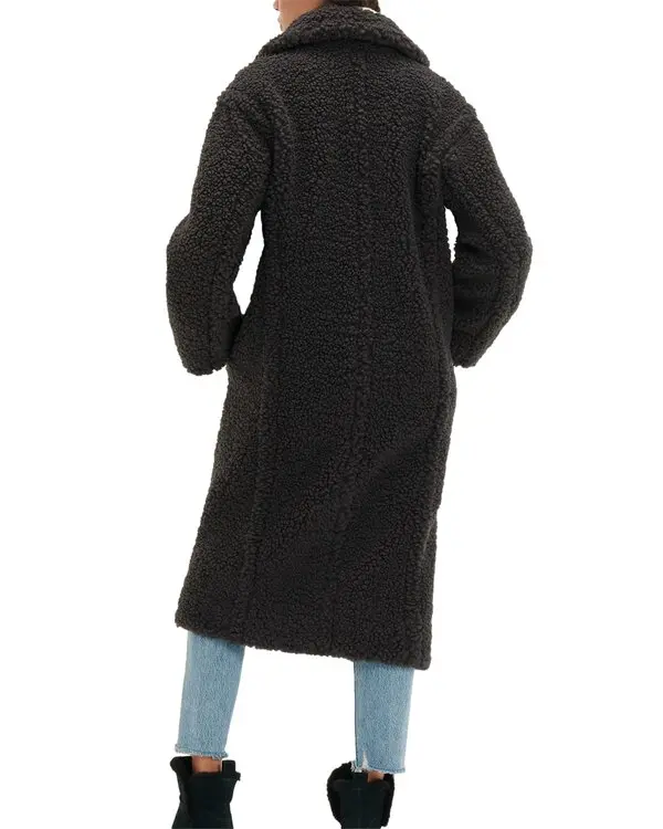 UGG Gertrude Long Teddy Coat - Ink Black