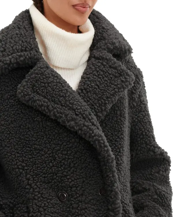 UGG Gertrude Long Teddy Coat - Ink Black