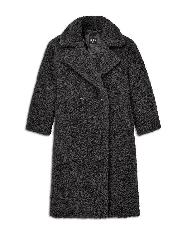 UGG Gertrude Long Teddy Coat - Ink Black