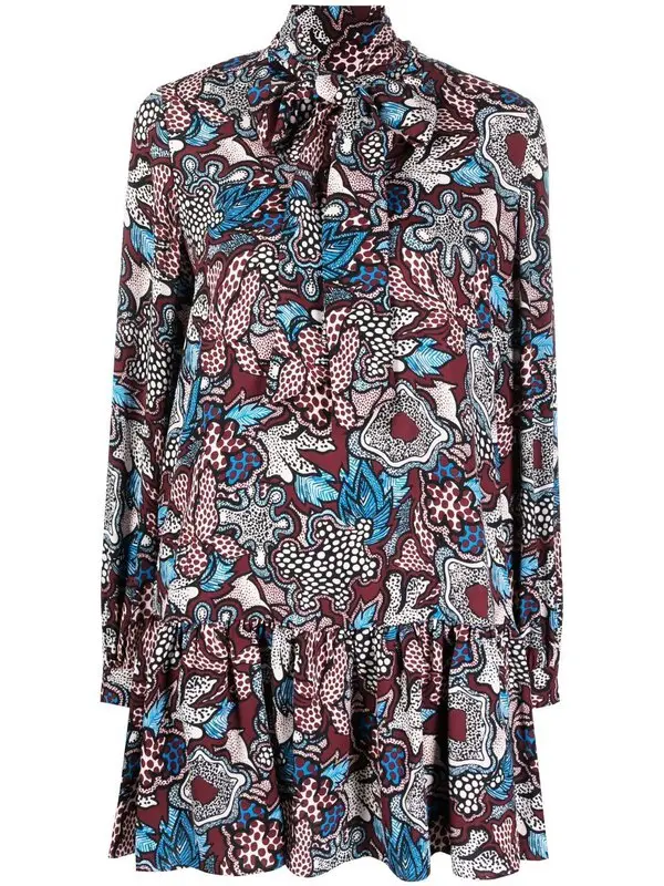 Diane Von Furstenberg Abstract Pattern Midi Dress