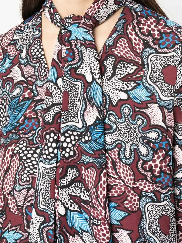 Diane Von Furstenberg Abstract Pattern Midi Dress