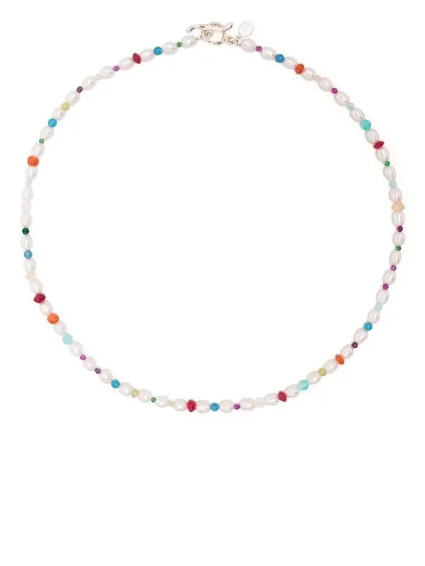 DOWER & HALL Carnival Beaded Pearl Necklace - White