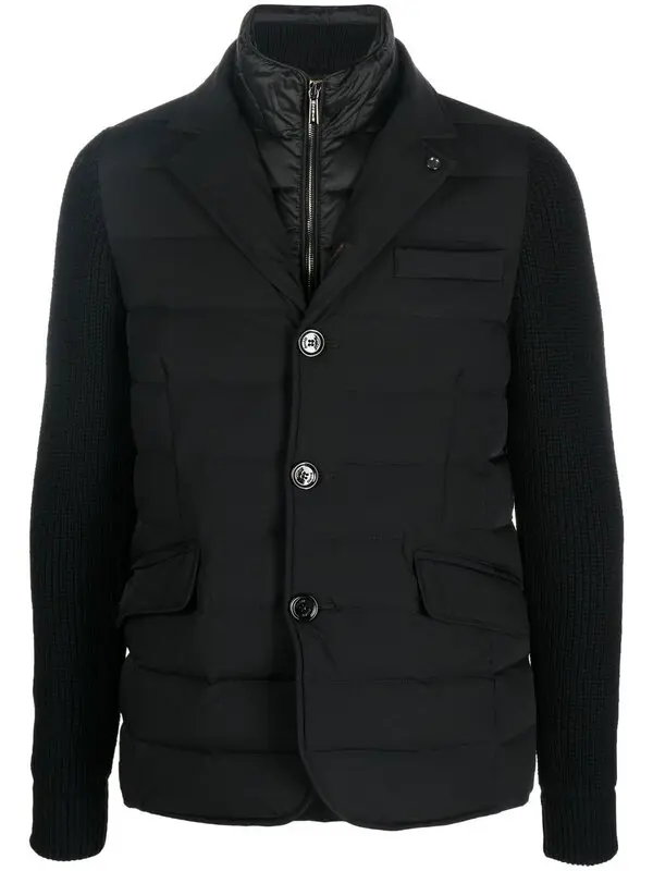 MOORER Button-up Padded Jacket - Black
