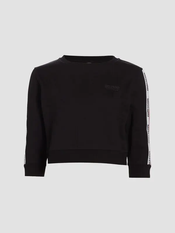 Moschino Core Stretch Cotton Crop Sweatshirt