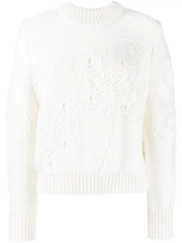 Cecilie Bahnsen Open-knit Virgin Wool Jumper - White