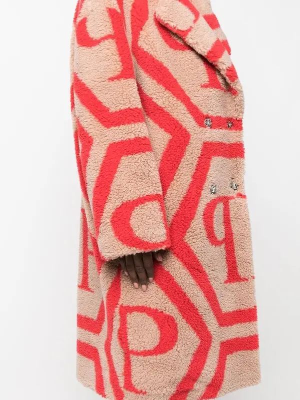 Philipp Plein Monogram-print Faux Fur Coat