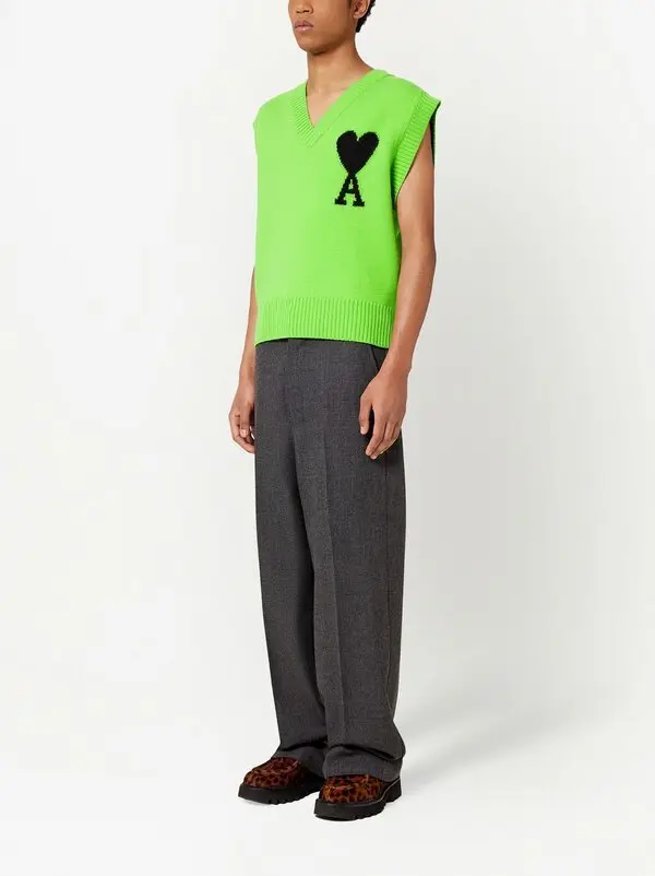 Ami De Coeur Knitted Vest - Green