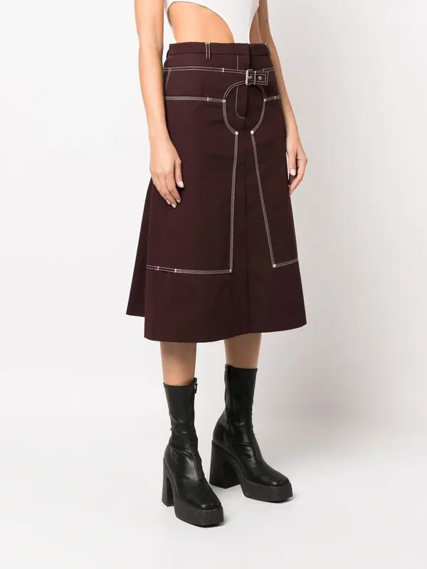 Stella McCartney A-line Midi Skirt With Contrast Stitching
