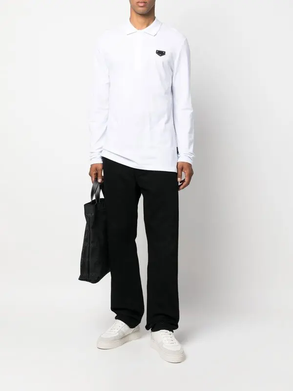 Philipp Plein Logo-plaque Polo Shirt - White